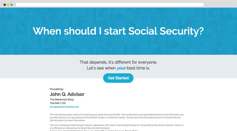 Social Security Lead Gen | Advisor Controls